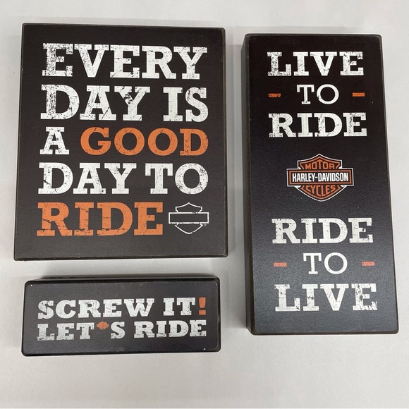 Harley-Davidson | Wall Decor | Harleydavidson Pub Signs Set Of 3 | Poshmark